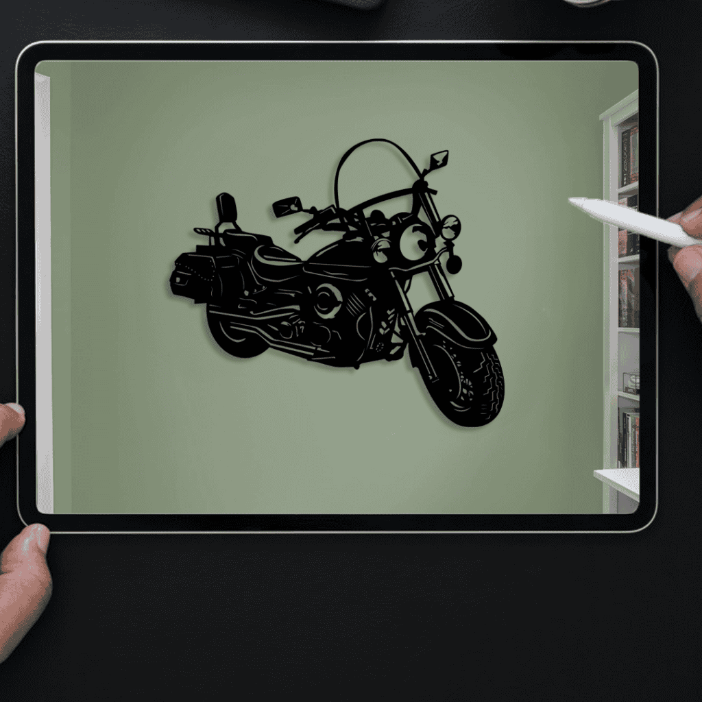 Eigen motor/brommer op maat | Houten wanddecoratie - Skuur